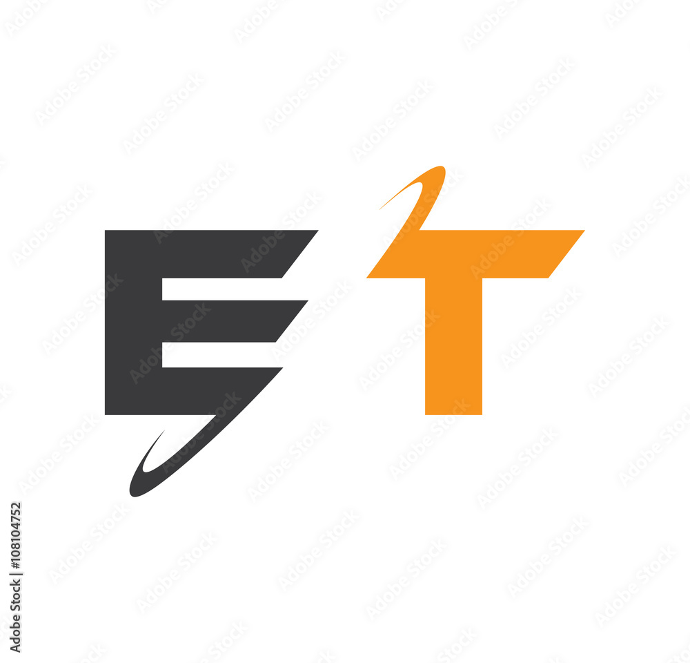 ET initial logo with double swoosh Stock Vector | Adobe Stock