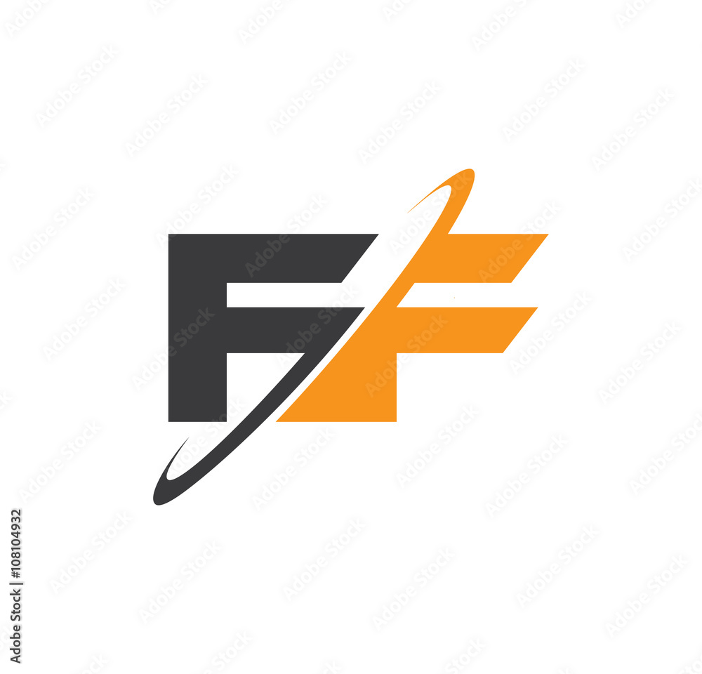 FF initial logo with double swoosh Stock Vector | Adobe Stock
