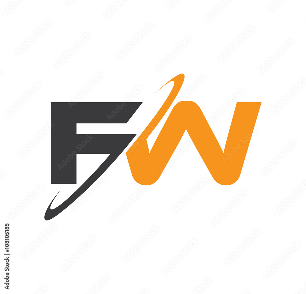 FW initial logo with double swoosh Stock Vector | Adobe Stock