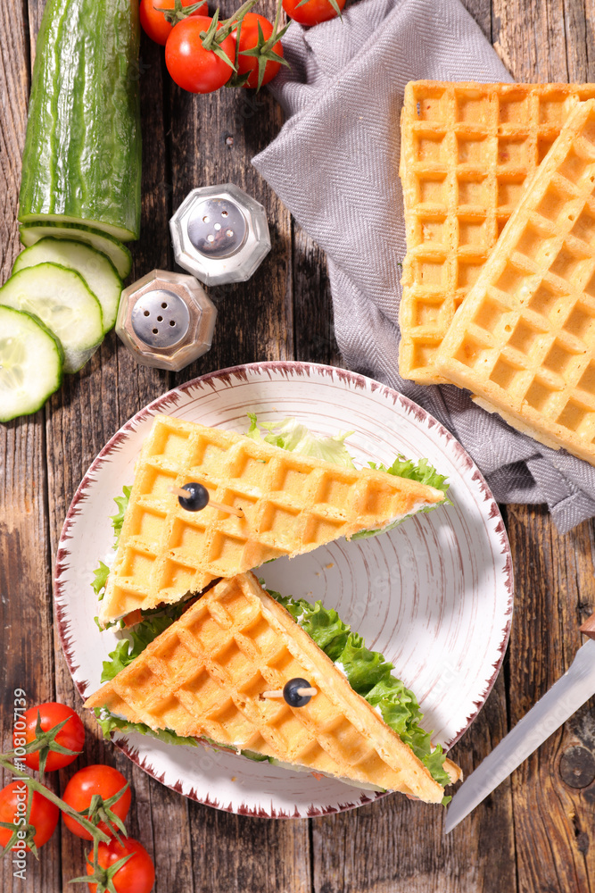 waffle sandwich Stock Photo | Adobe Stock