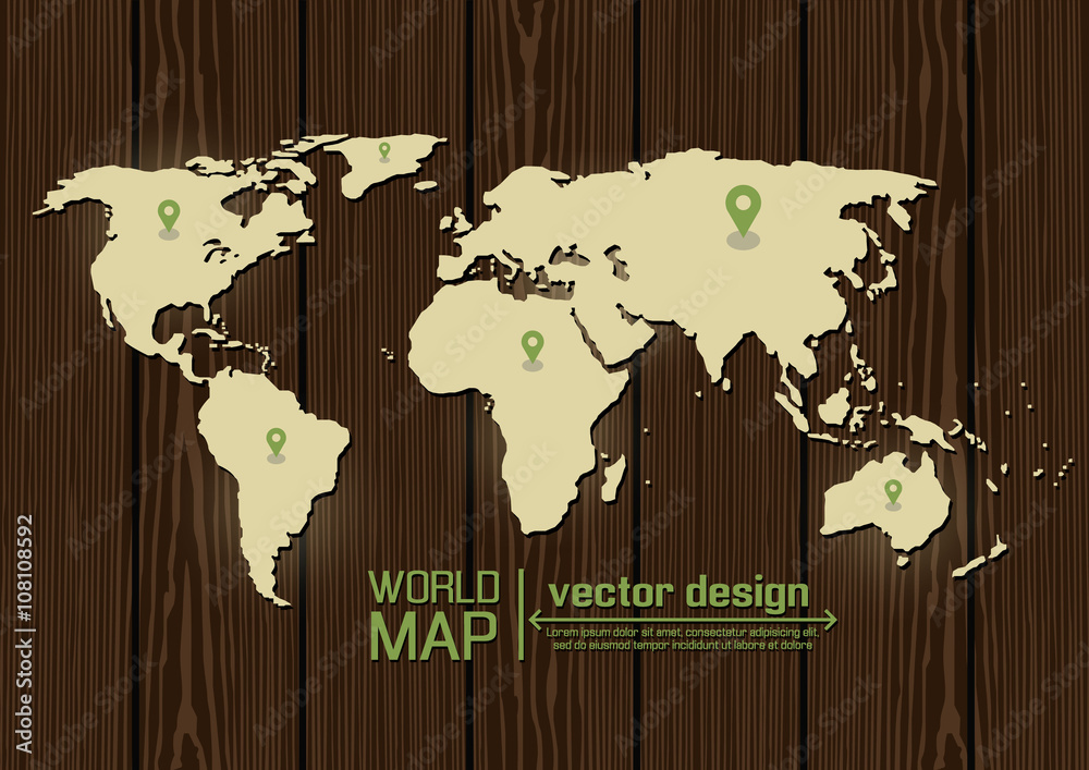 Vector world map design Stock Vector | Adobe Stock