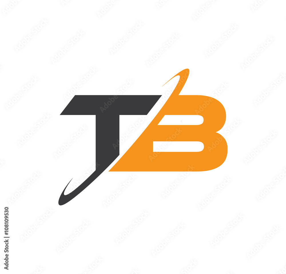 TB initial logo with double swoosh Stock Vector | Adobe Stock