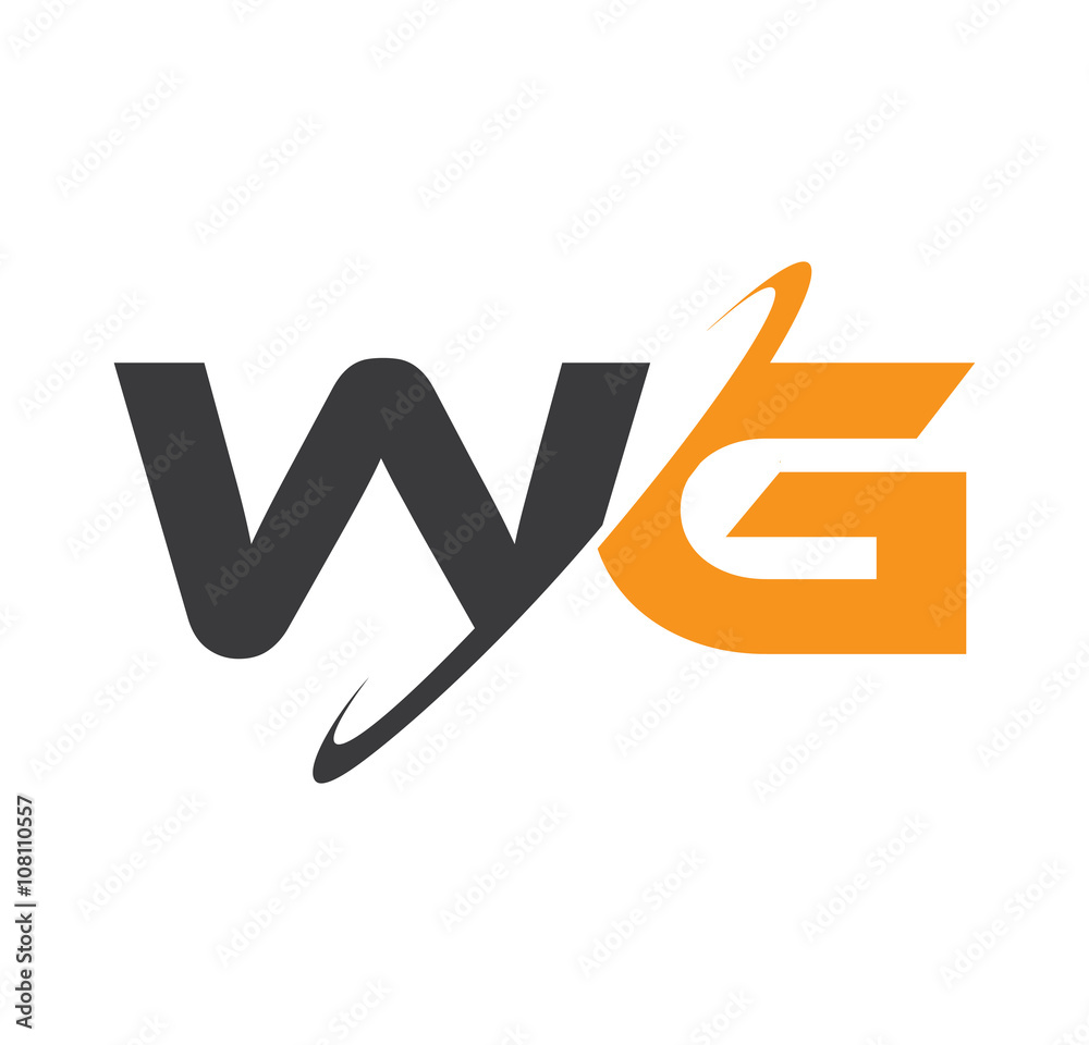 WG initial logo with double swoosh Stock Vector | Adobe Stock