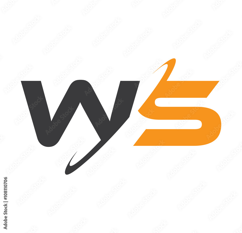 WS initial logo with double swoosh Stock Vector | Adobe Stock