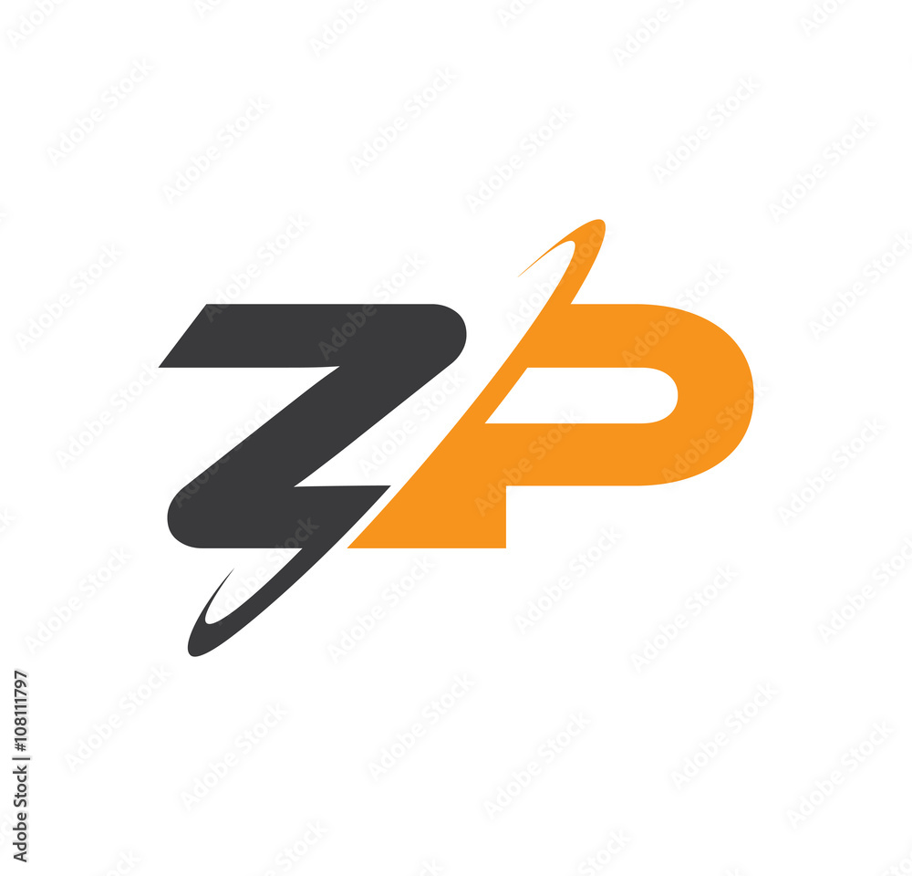 ZP initial logo with double swoosh Stock Vector | Adobe Stock