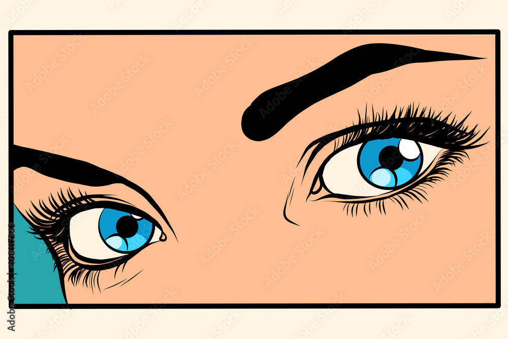 Beautiful blue eyes girl Stock Vector | Adobe Stock