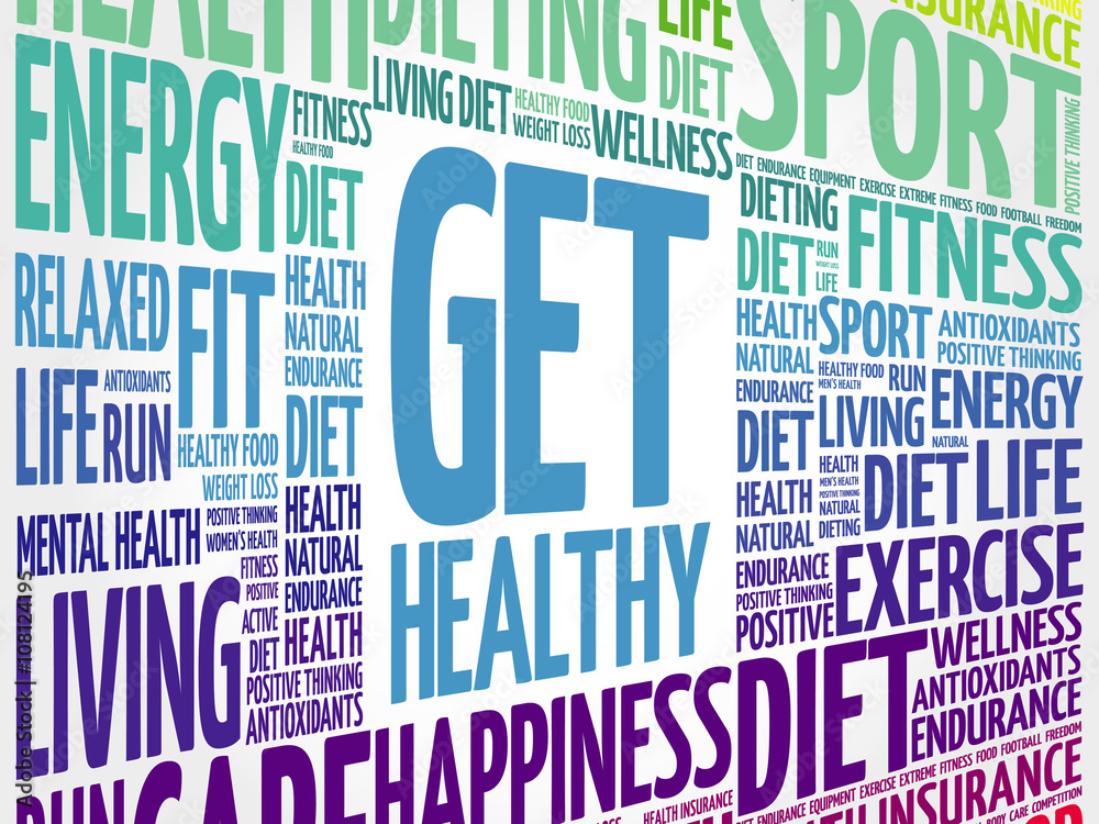 Get Healthy word cloud background, health concept Stock Vector | Adobe ...