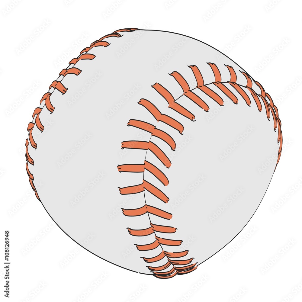 2d cartoon illustration of softball ball Stock Illustration | Adobe Stock