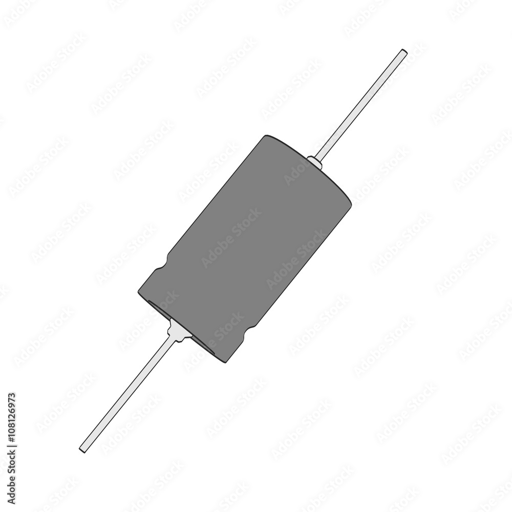 2d cartoon illustraion of capacitor Stock Illustration | Adobe Stock