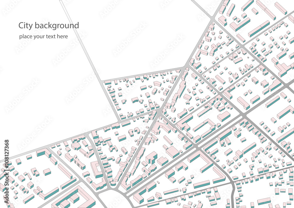Illustration of an imaginary district plan. Abstract storey building of ...
