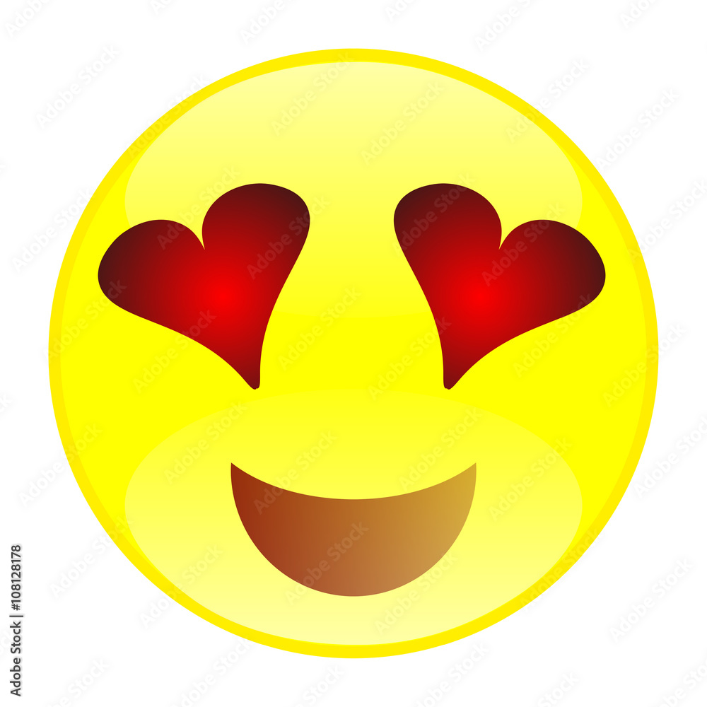 Smiley verliebt Stock-Vektorgrafik | Adobe Stock