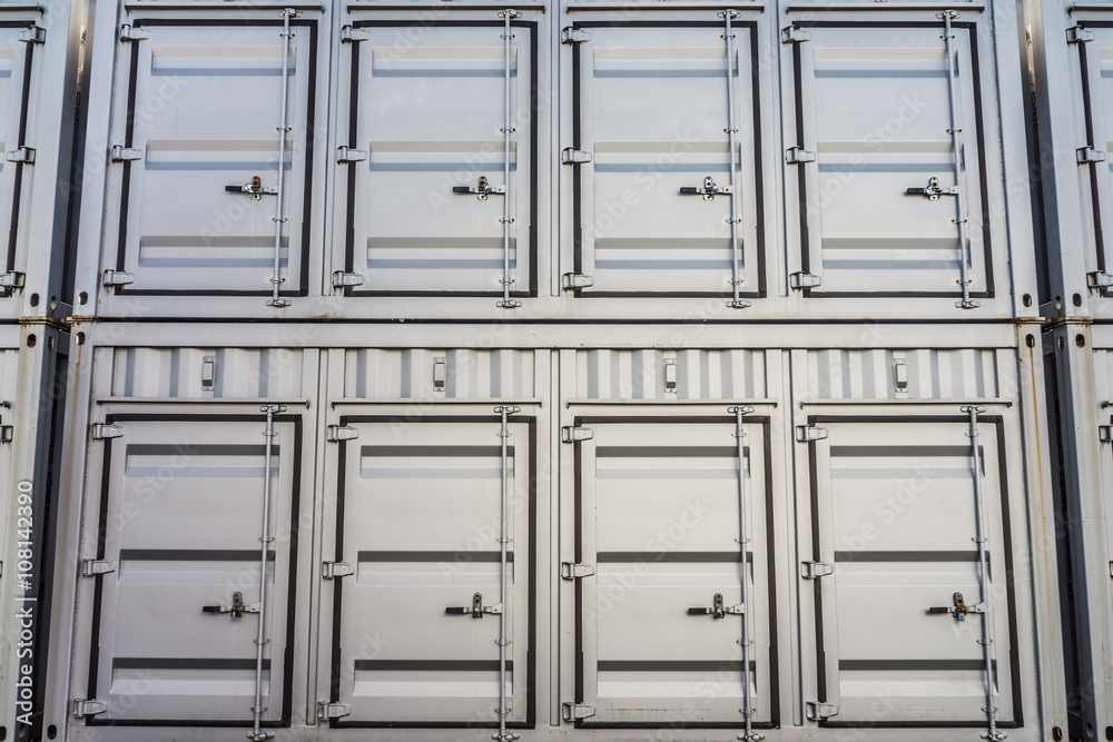 Stack of shipping containers. They are suitable to withstand shipment ...
