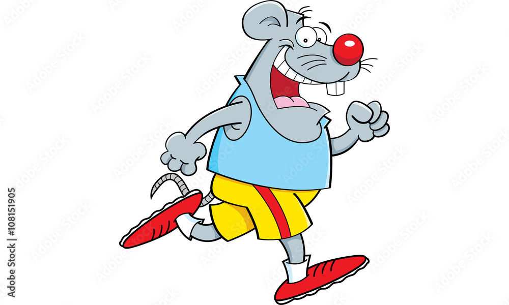 Cartoon illustration of a mouse running. Stock Vector | Adobe Stock