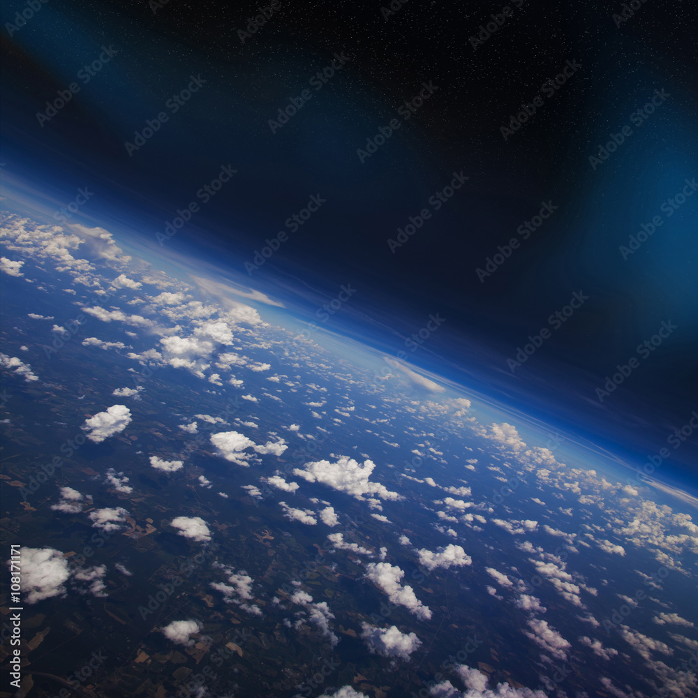 Earth atmosphere viewed from space Stock Photo | Adobe Stock