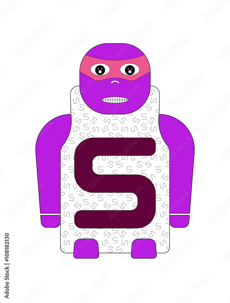 CARTOON CHARACTER OF LETTER S, ALPHABETICAL CHILD'S NAME S, LETTER S ...