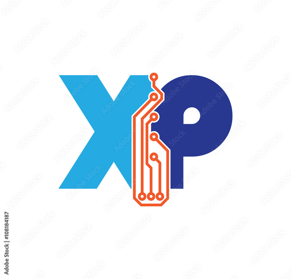 xp logotype simple tech Stock Vector | Adobe Stock