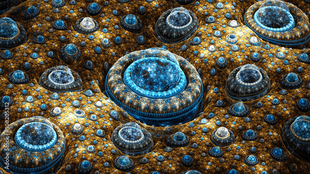 Landscape of exotic planets. Microbes under microscope. Microcosm ...