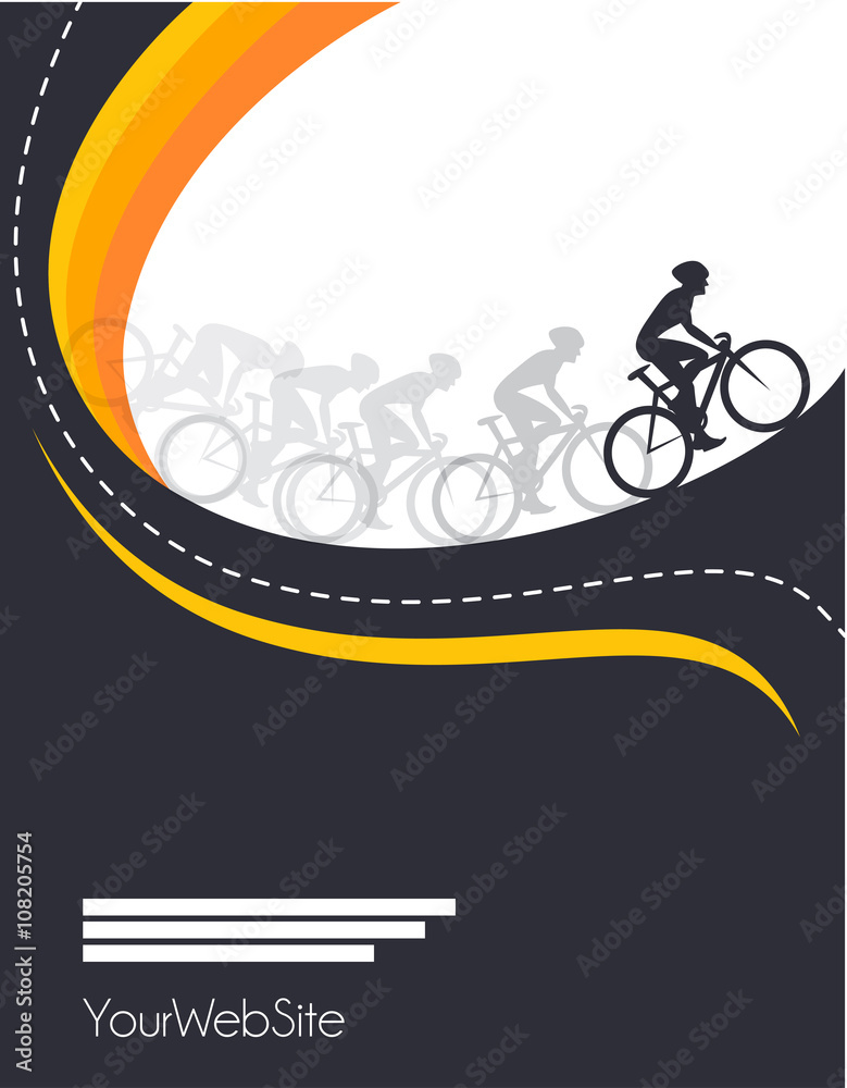 Vector bicycle race event poster design Stock Vector | Adobe Stock