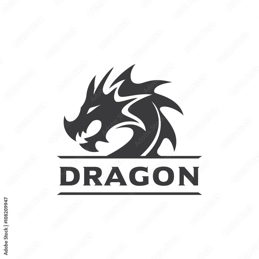 Vetor de Dragon Head Logo Template, Dragon Brand identity, Dragon logo ...