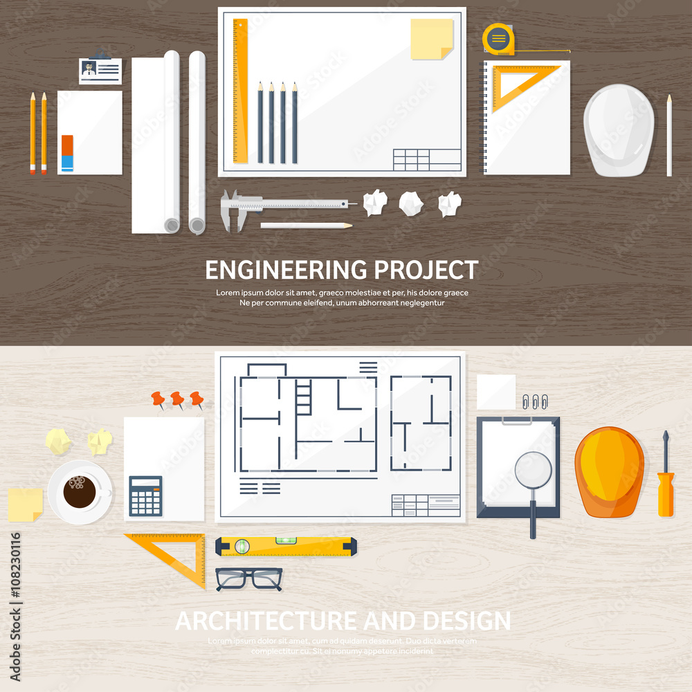 Vector illustration. Engineering and architecture. Drawing ...