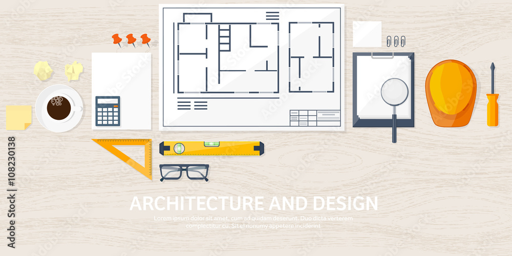 Vector illustration. Engineering and architecture. Drawing ...