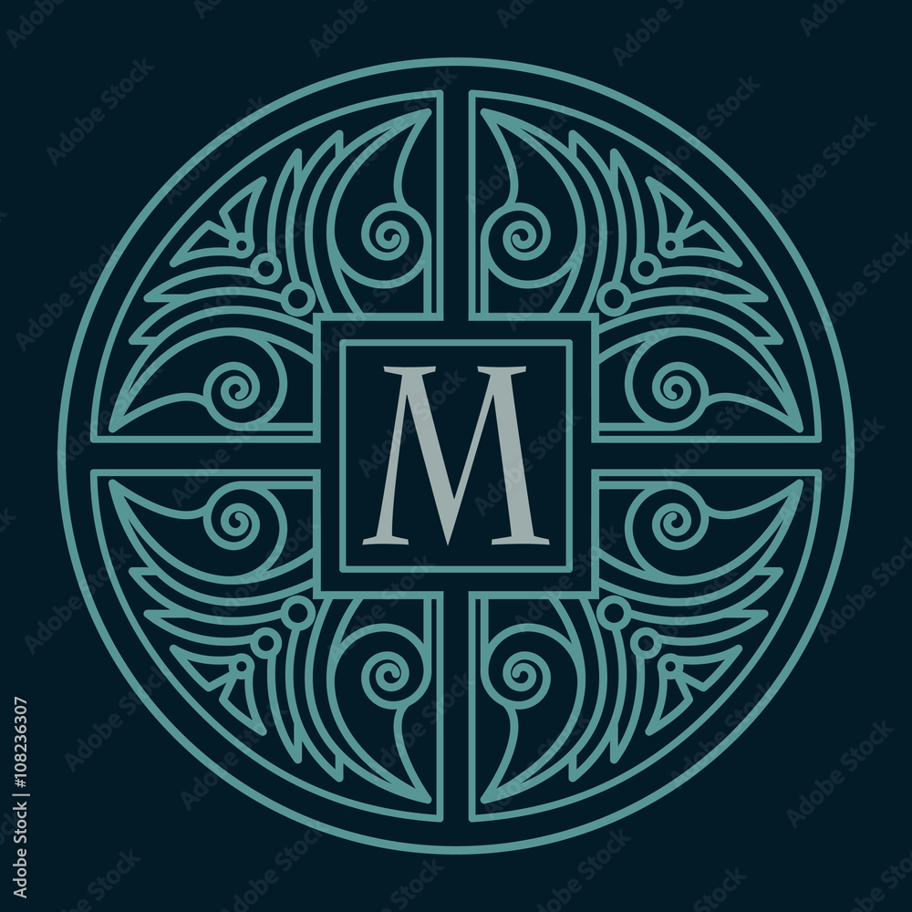 Vintage vector monogram. Elegant emblem logo for restaurants, hotels ...