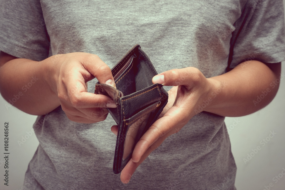 An empty wallet with filter effect retro vintage style Stock Photo ...