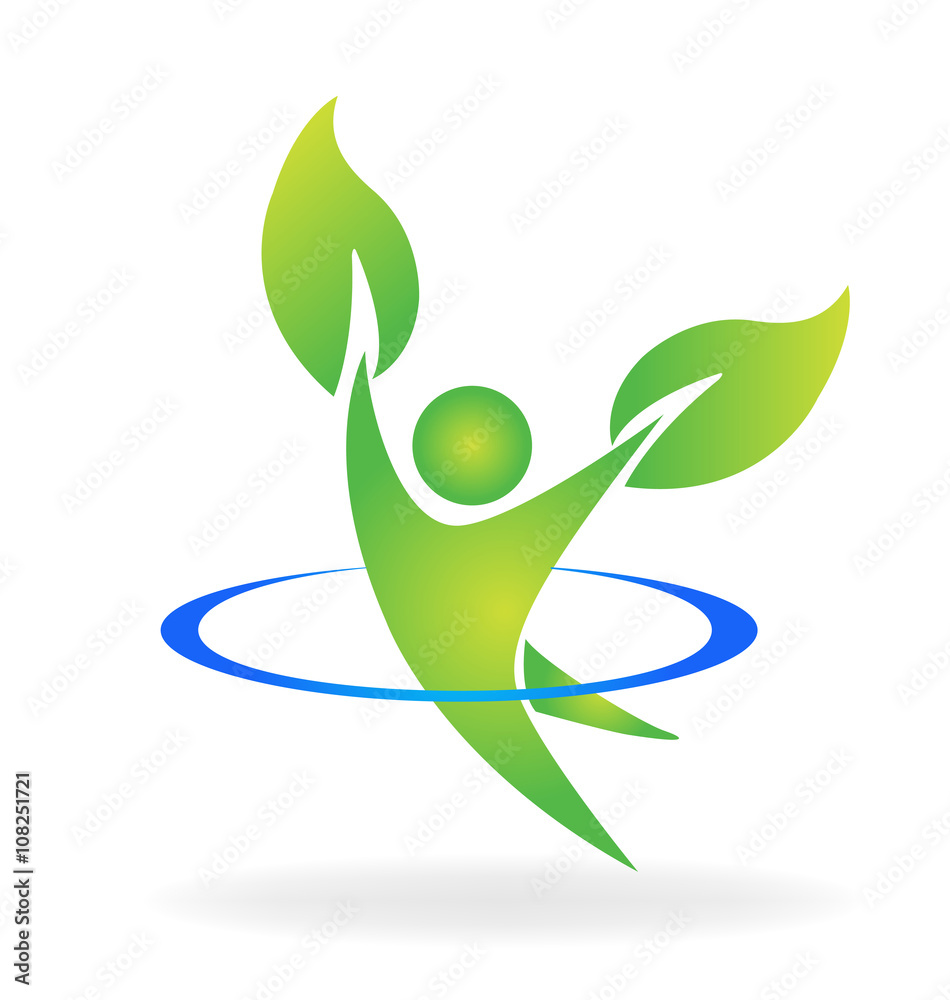 Healthy nature logo happy life style vector Stock Vector | Adobe Stock