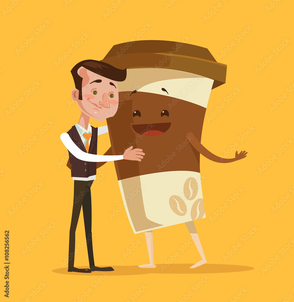 Coffee break. Pure morning. Vector flat cartoon illustration Stock ...