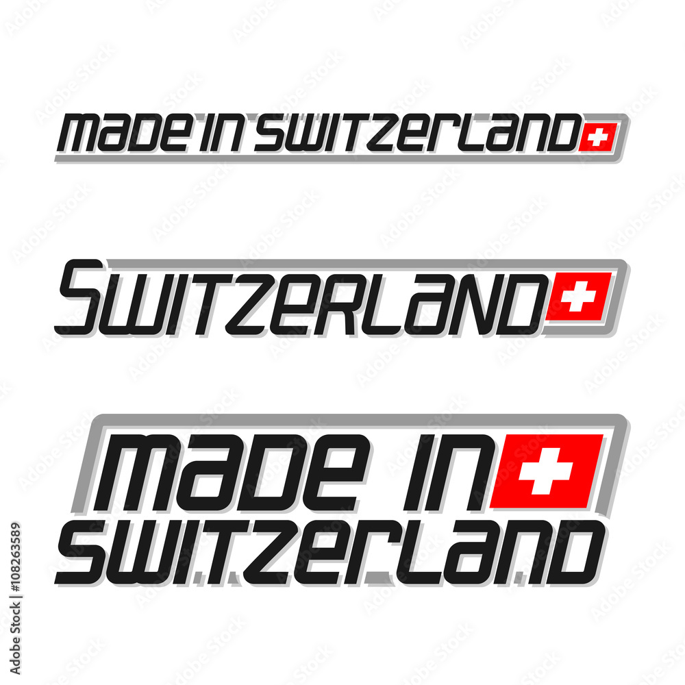 Vector illustration of the logo for "made in Switzerland", consisting ...