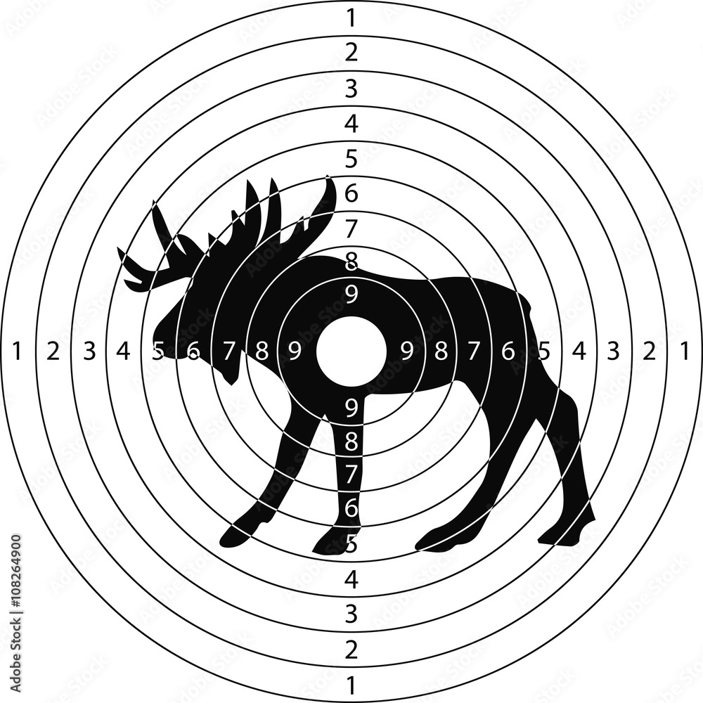 target shooting moose vector de Stock | Adobe Stock