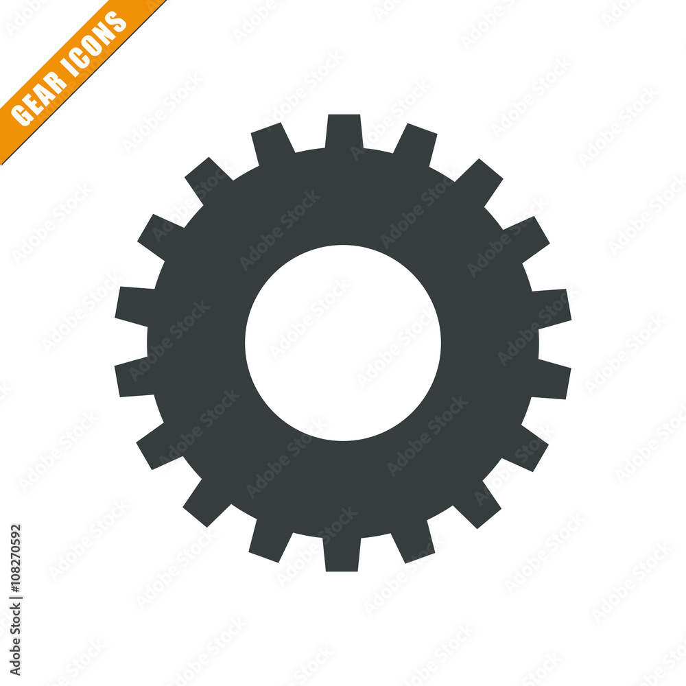 Vector illustration of gear icon, gear icon button, vector gear icon ...