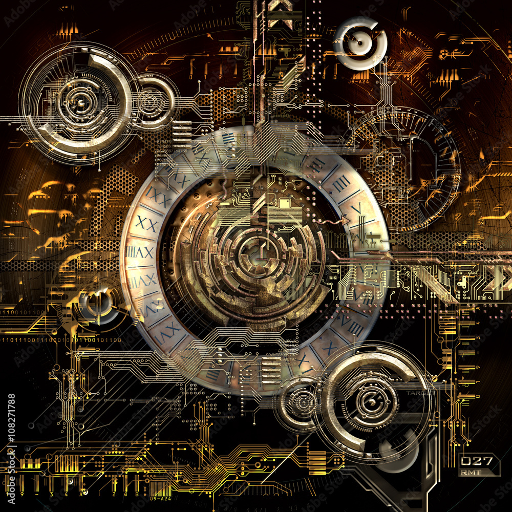 Technical background with timer Stock Illustration | Adobe Stock