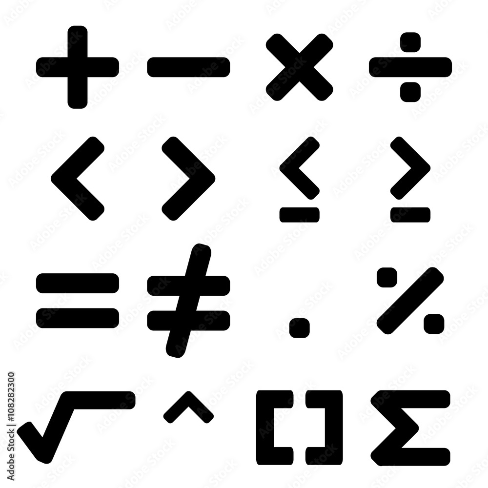 Black Math Symbol Stock Vector Adobe Stock