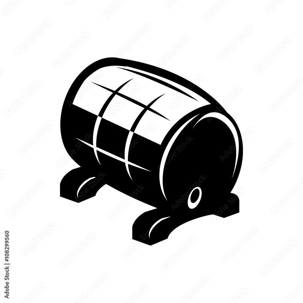 Vector black barrel icon on white background. Barrel sign. Stock Vector ...