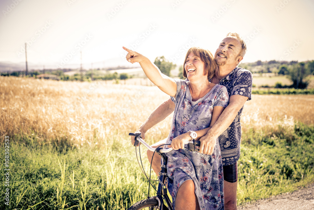 Senior Couple Cycling Outdoors Foto De Stock Adobe Stock