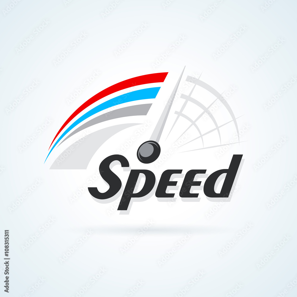 speed logo design, silhouette speedometer symbol icon vector Stock ...