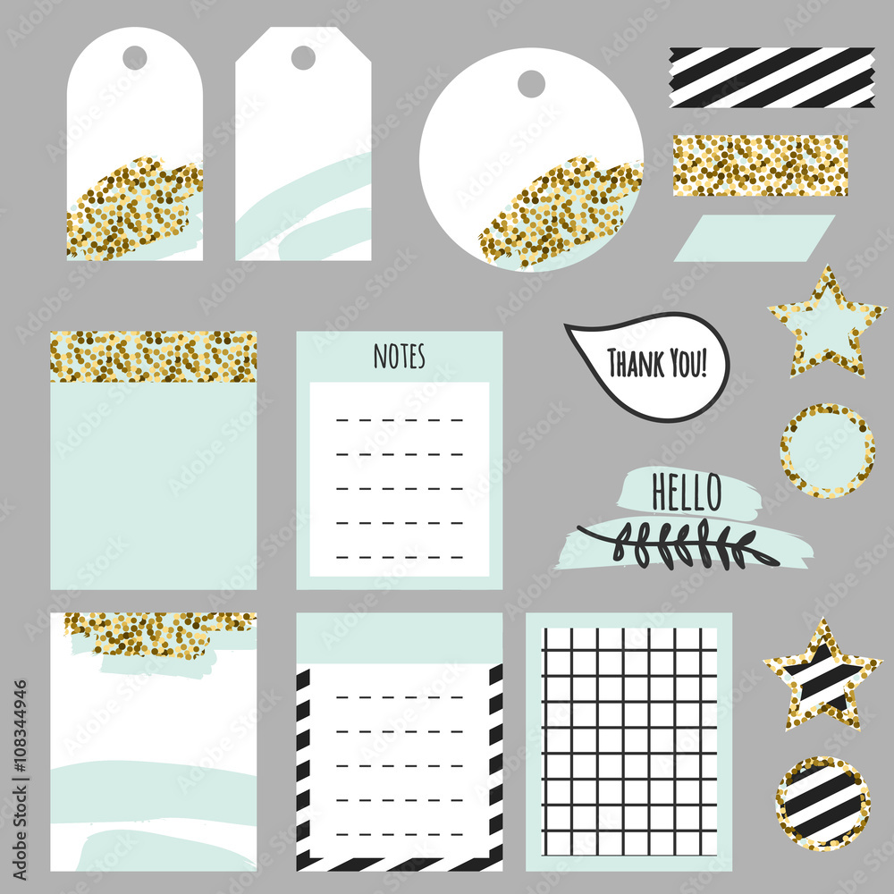 Journaling planner card notes and tags. Memo stickers for organizers ...