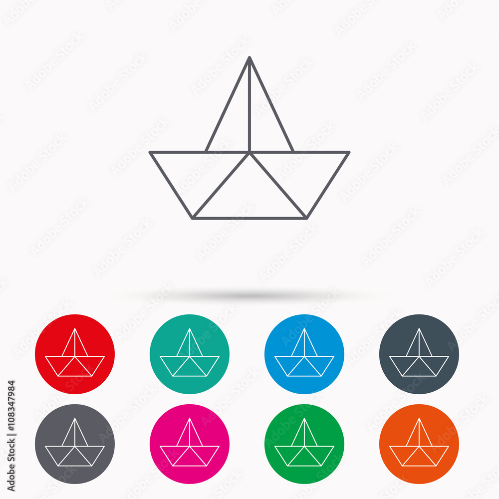 Paper boat icon. Origami ship sign. Stock Vector | Adobe Stock
