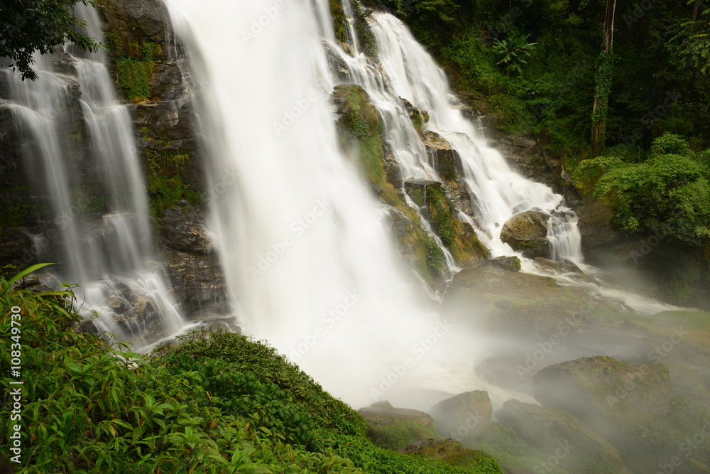 Wachirathan Waterfalls at Doi Inthanon national park , Chiang mai ...