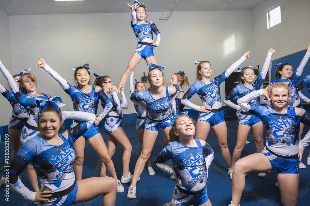Portrait of beautiful cheerleaders Stock Photo | Adobe Stock