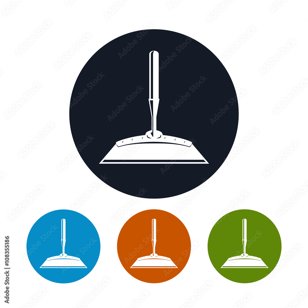 Hoe Icon, Four Types of Colorful Round Icons Draw Hoe , Agricultural ...