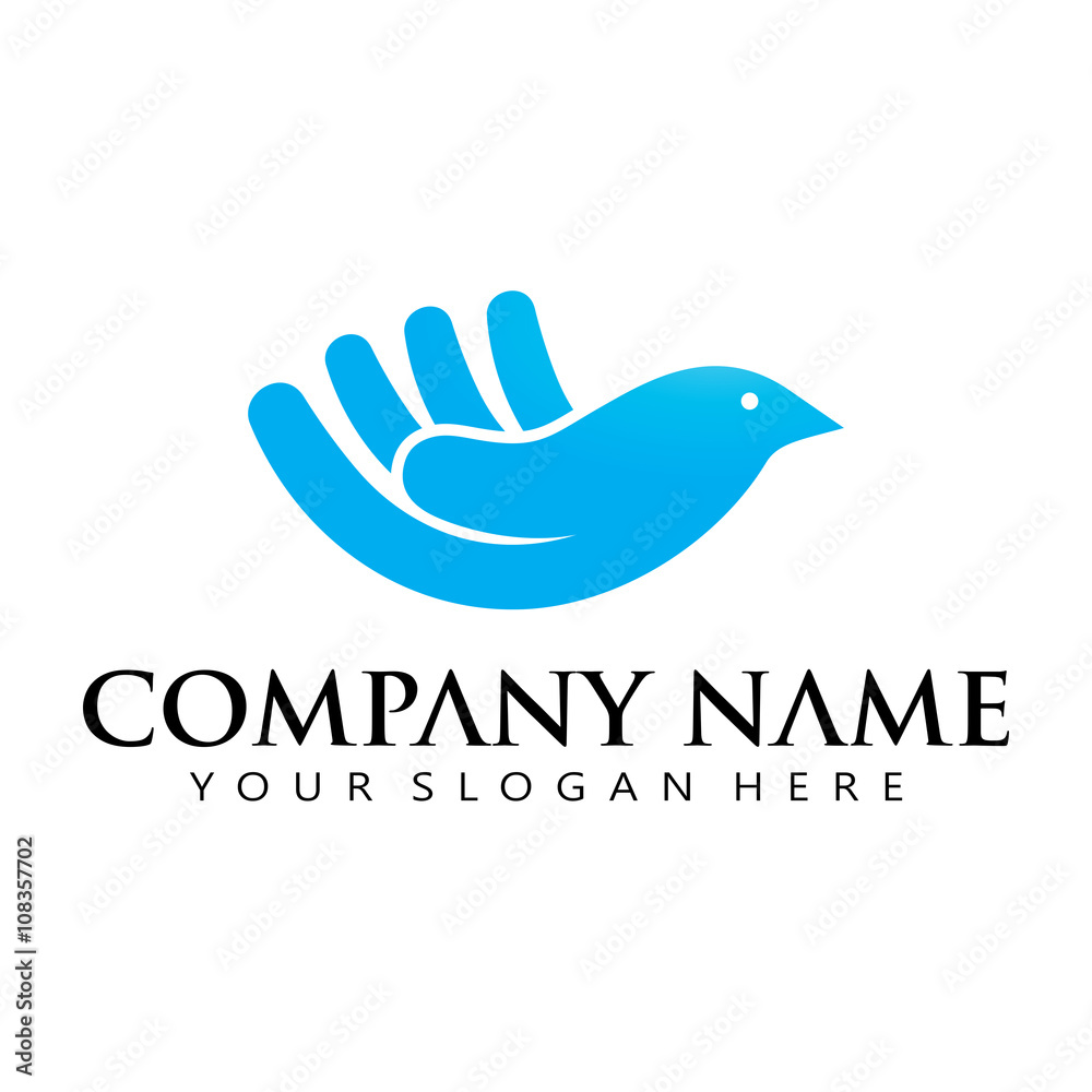 Hand Bird Logo Stock Vector | Adobe Stock
