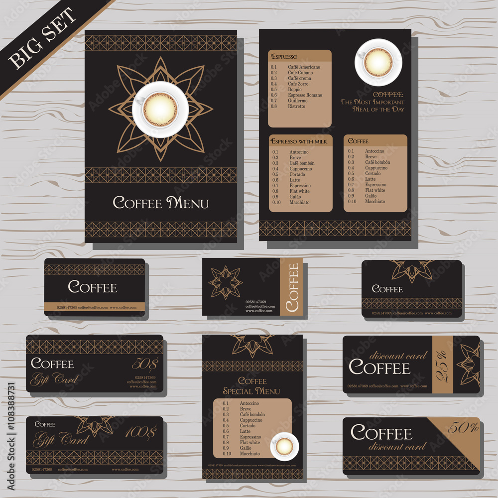 Restaurant cafe menu template set Stock Vector | Adobe Stock
