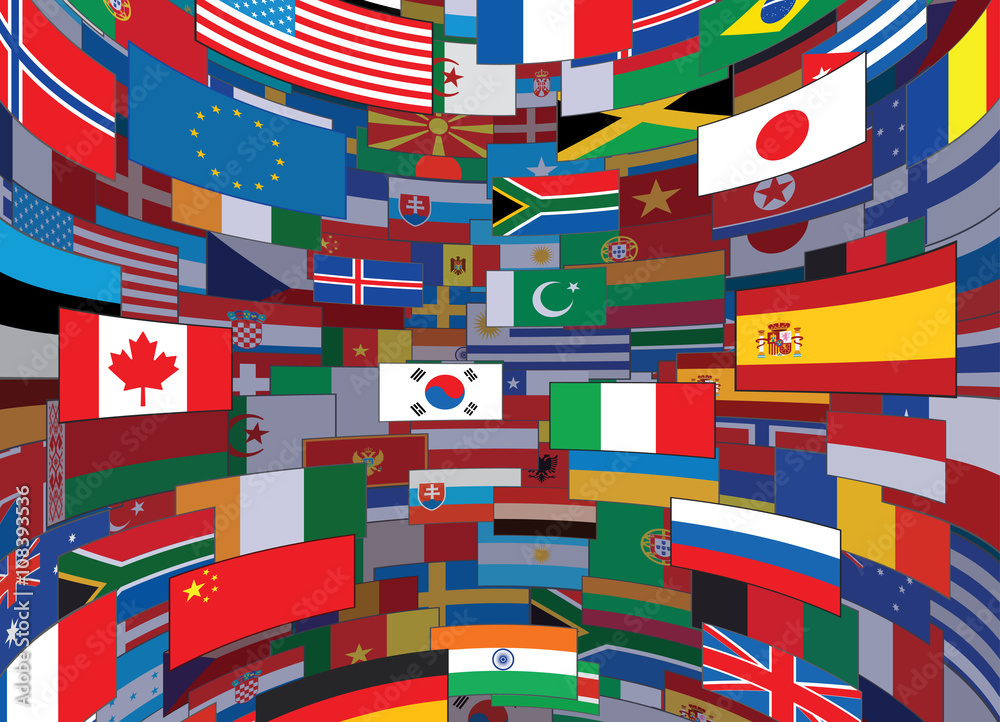 World Flags Backdrop. Background Vector Stock Vector | Adobe Stock