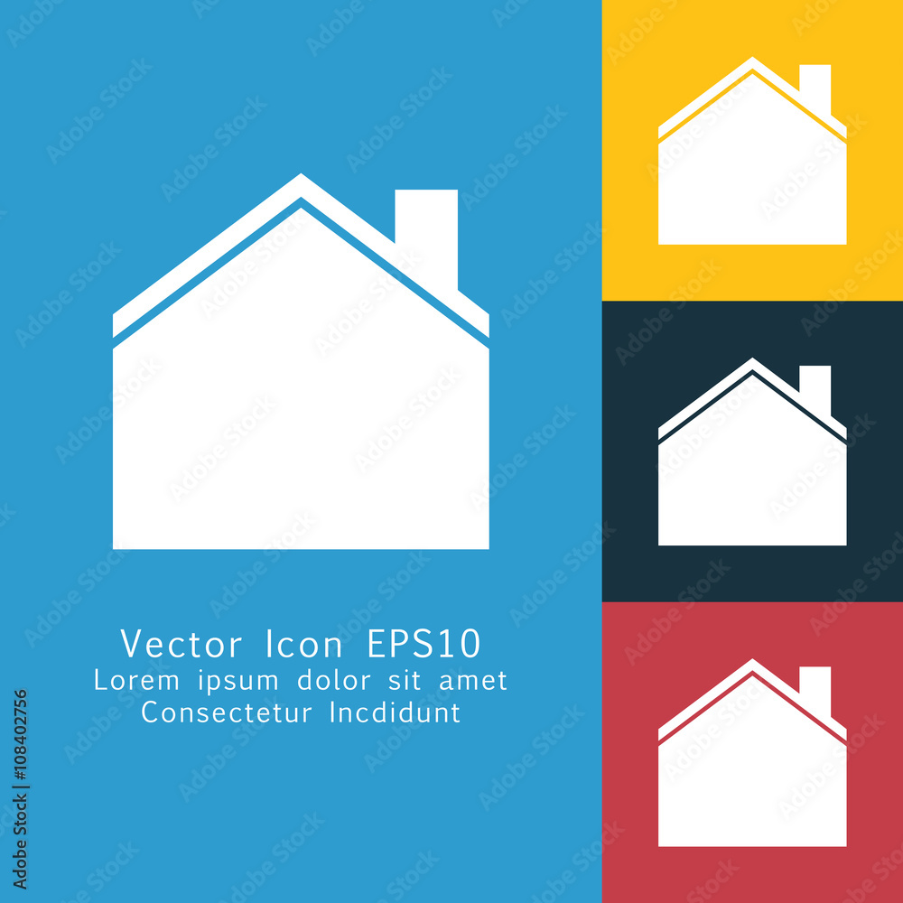 Vector illustration of house icon, house icon button, vector house icon ...