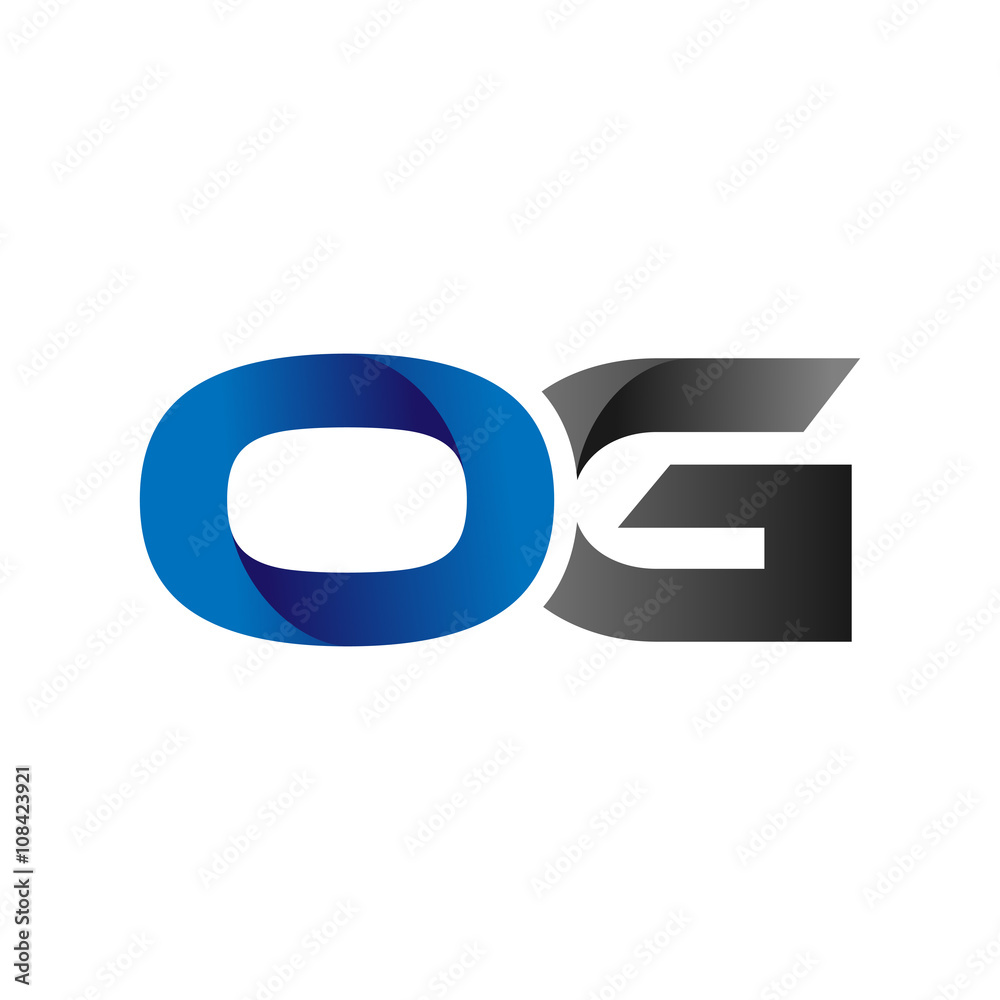 Modern Simple Initial Logo Vector Blue Grey Letters og Stock Vector ...