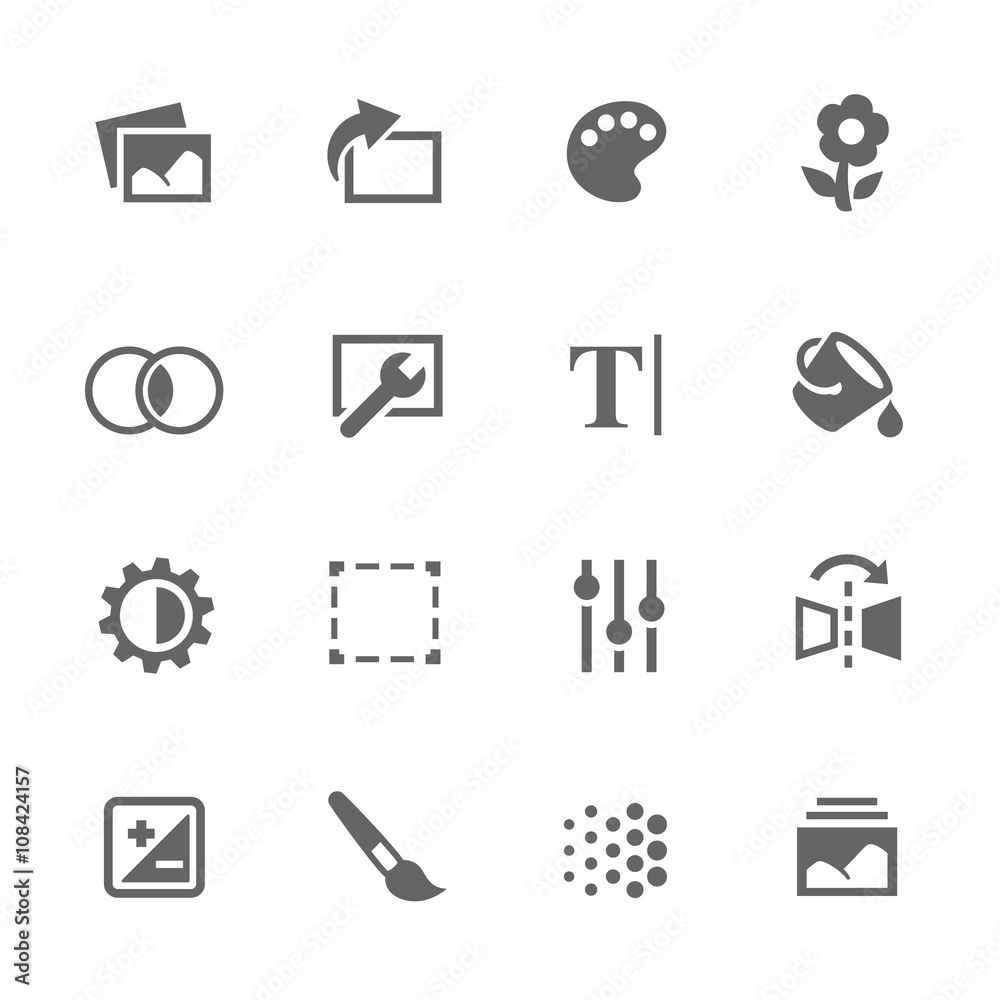 Simple Image Settings Icons Stock Vector | Adobe Stock