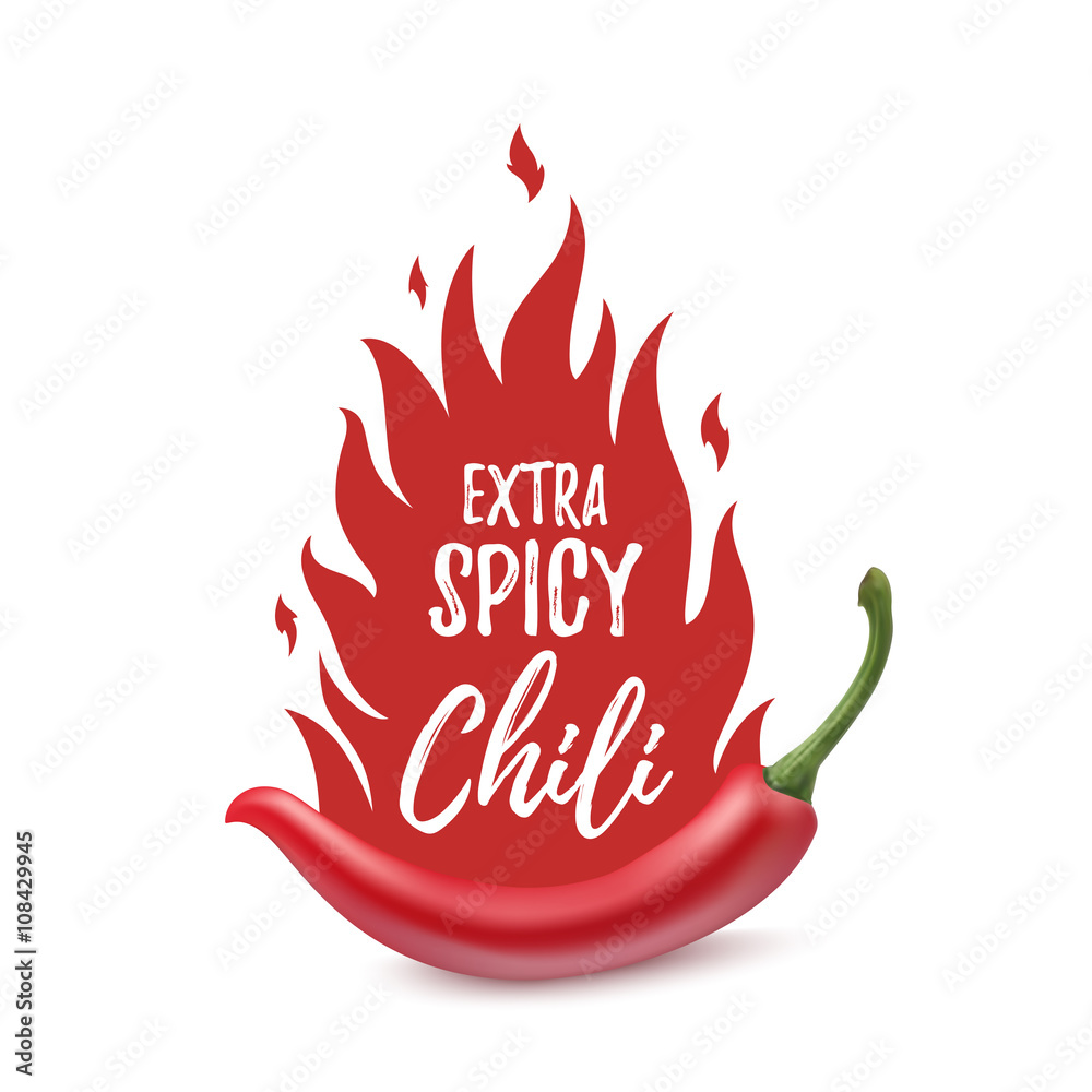 Extra spicy chili paper poster template. Stock Vector | Adobe Stock