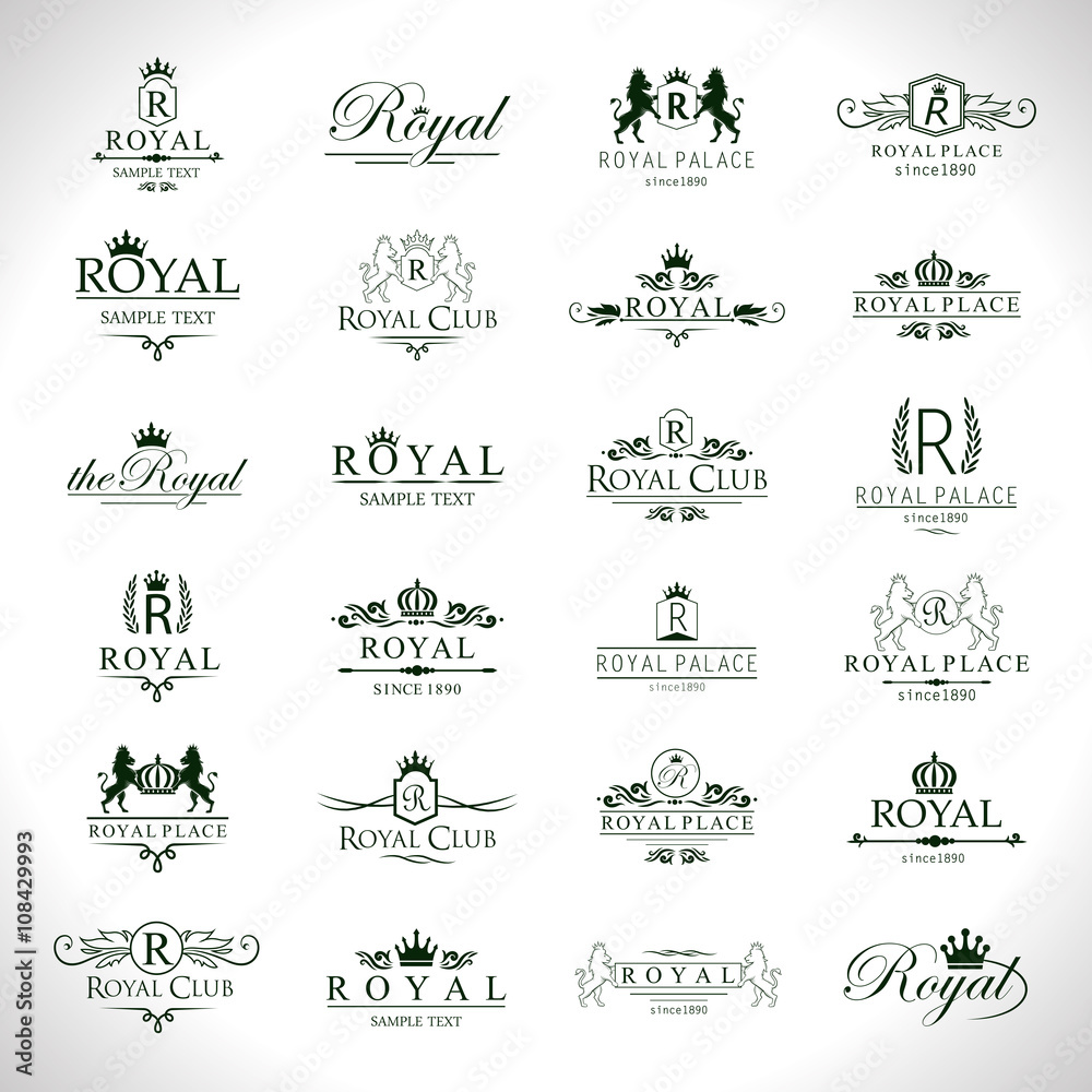 Royal Icons Set-Isolated On Gray Background-Vector Illustration,Graphic ...